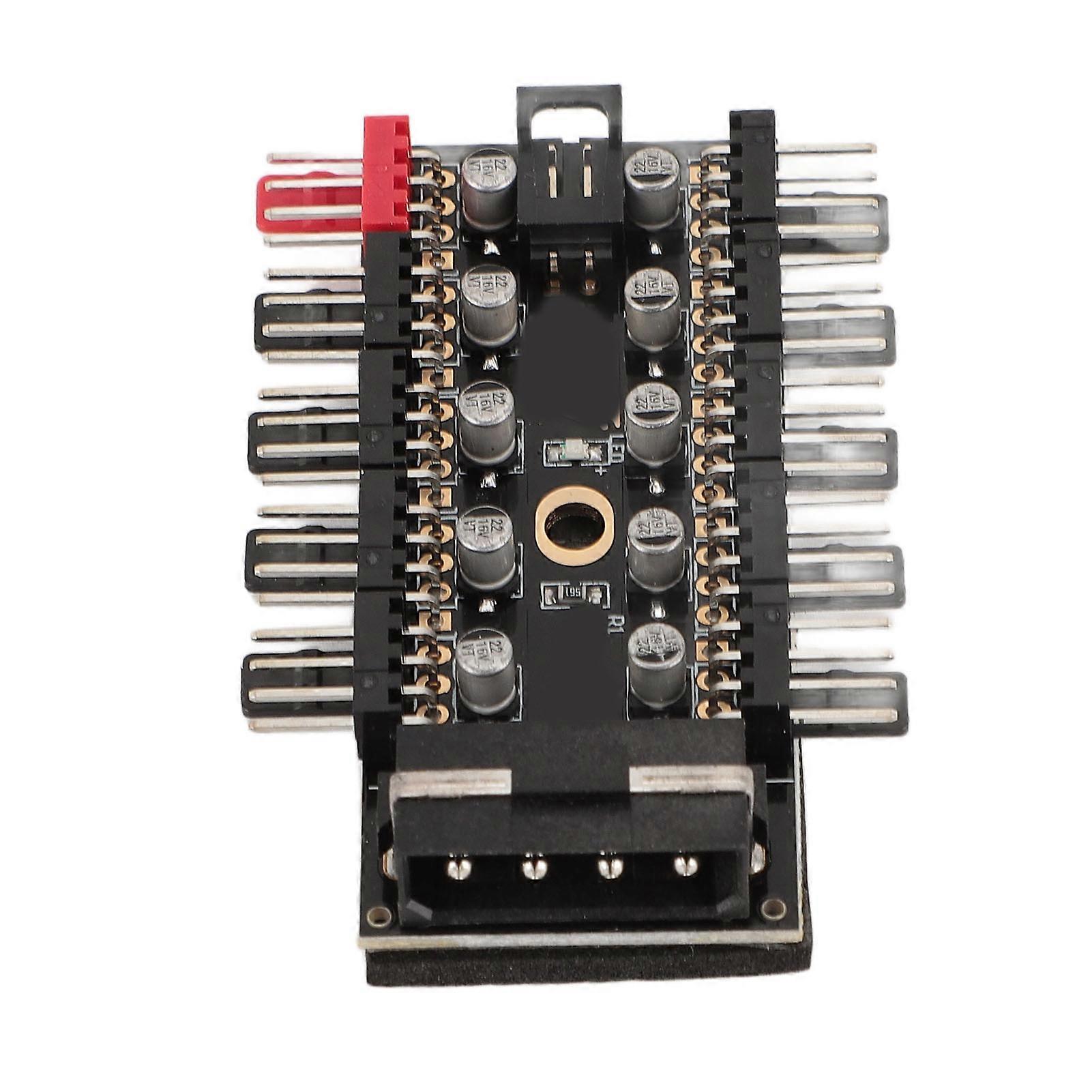 PC Chassis Fan Hub 10 Port 12V 4 Pin Fan CPU Cooling Fan PWM Hub for ...