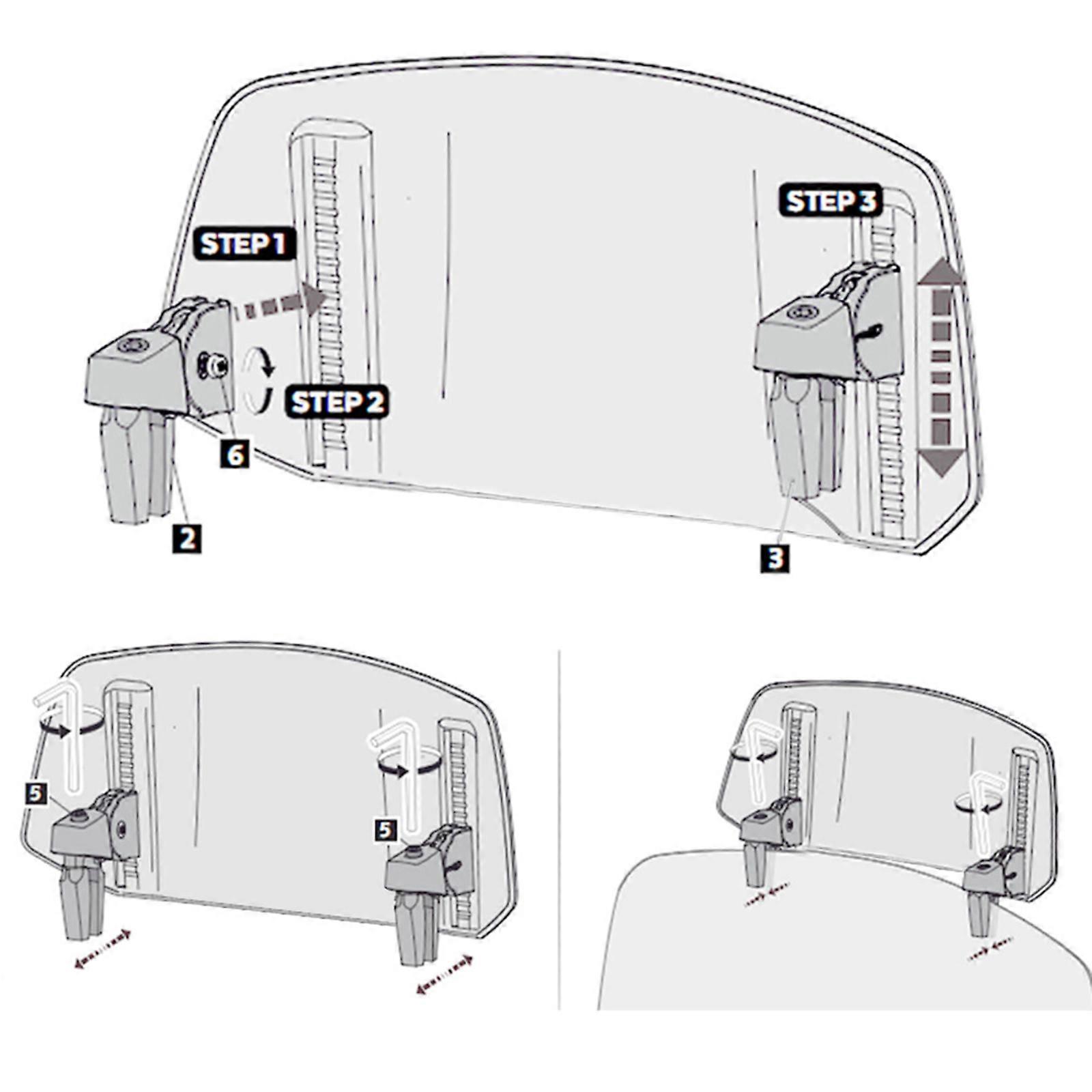 Adjustable Windscreen Spoiler Universal Motorcycle Modified Windscreen ...