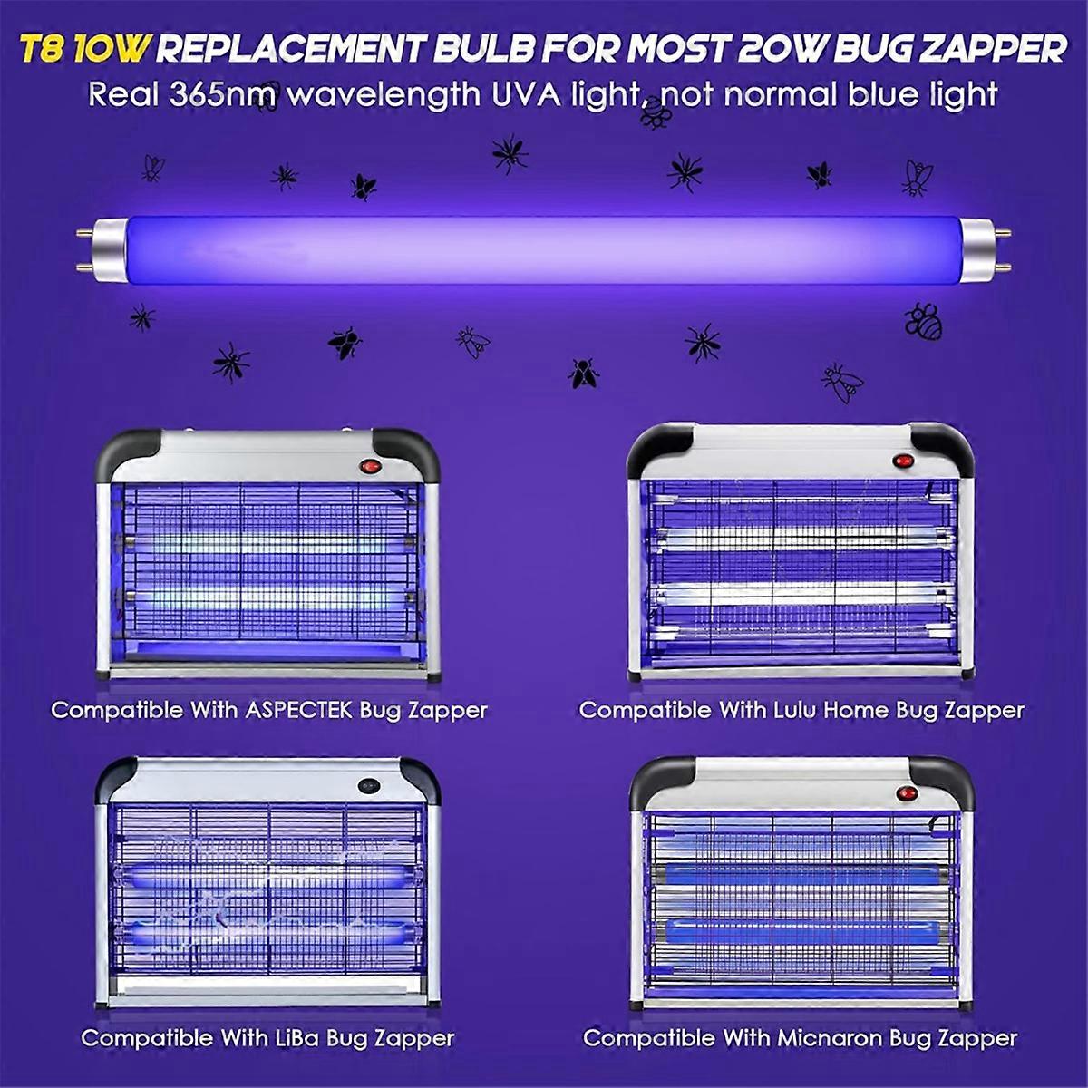 4 Pack Bug Zapper Replacement Light Bulbs 10W for 20W Indoor Bug Zapper ...