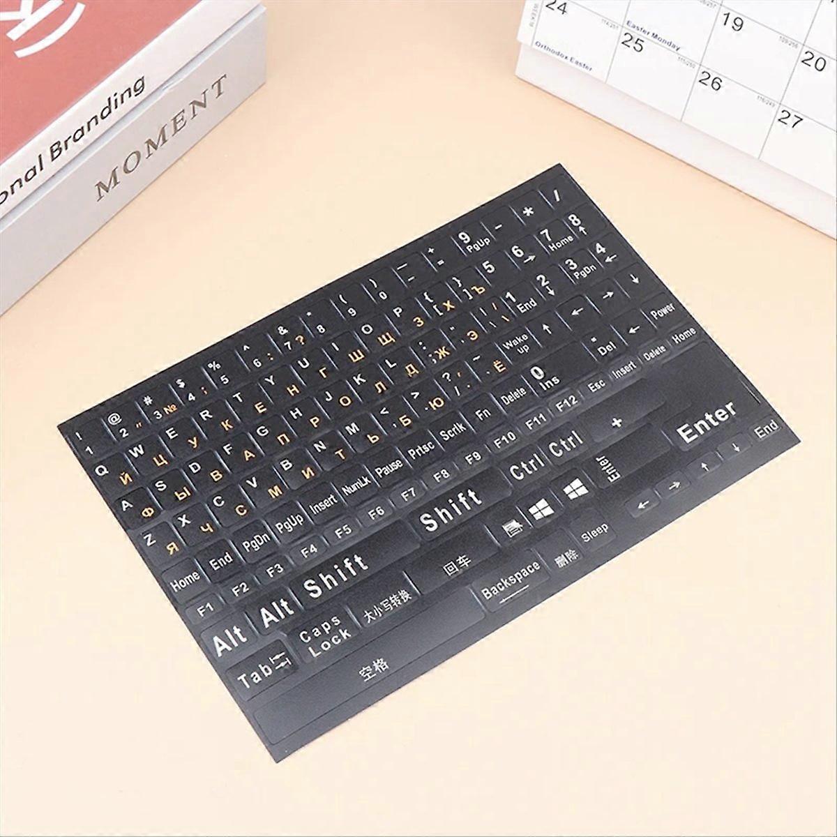1Pc Full Size Russian Keyboard Stickers Letter Alphabet Layout Sticker ...
