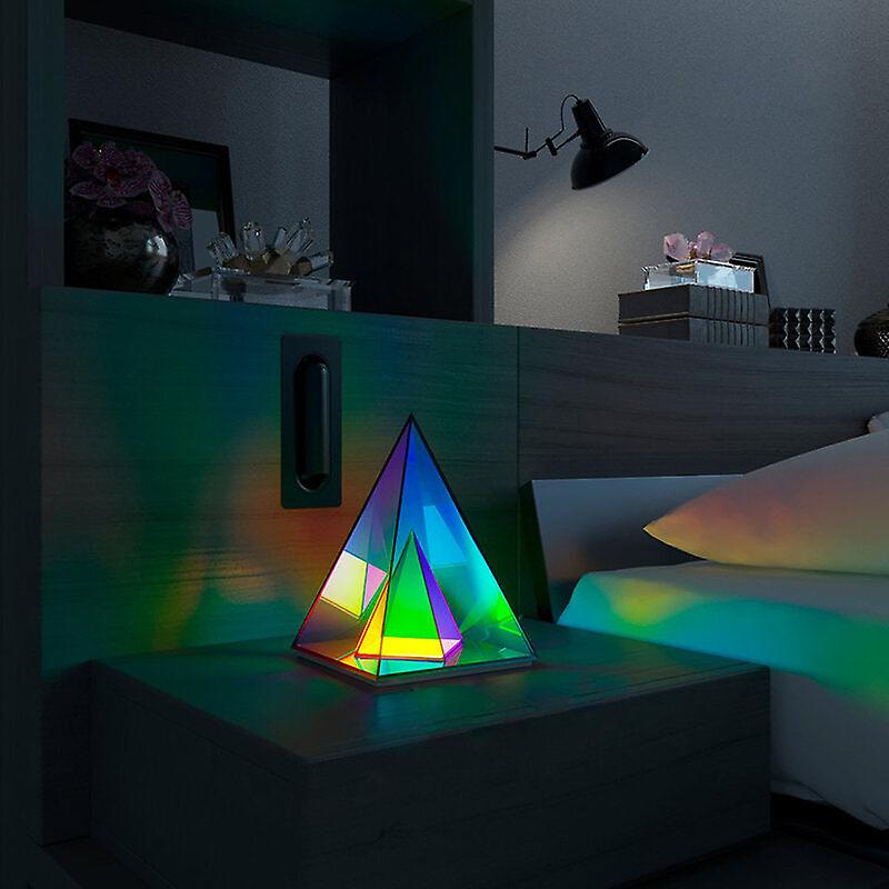 Cube Led Color Table Lamp - Acrylic Box For Bedroom & Living Room Decor ...