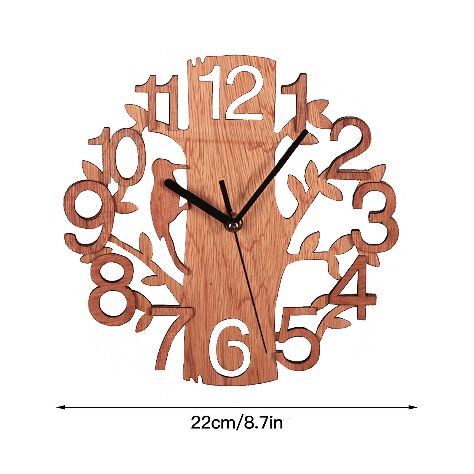 Creative Double Three-dimensional Wooden Wall Clock,small Clock Decor ...