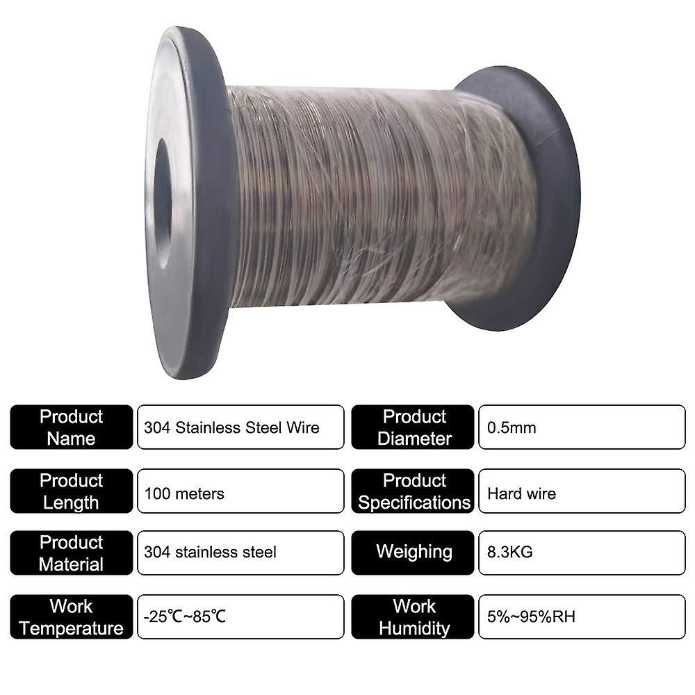 304 Stainless Steel Wire, 0.8mm 100m Hard Wire Sculpting Wire Artistic ...