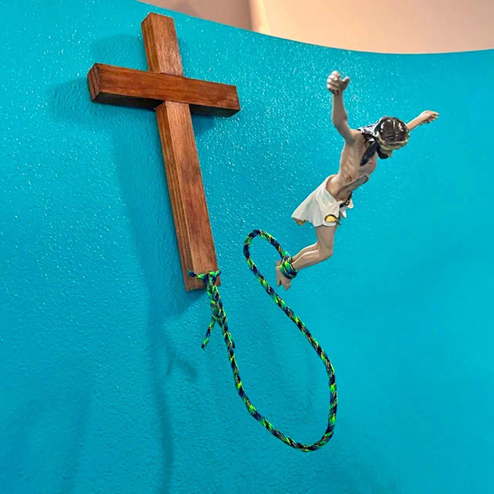Jesus Bungee Wall Cross Decoration Home Office Church Wall Hanging ...