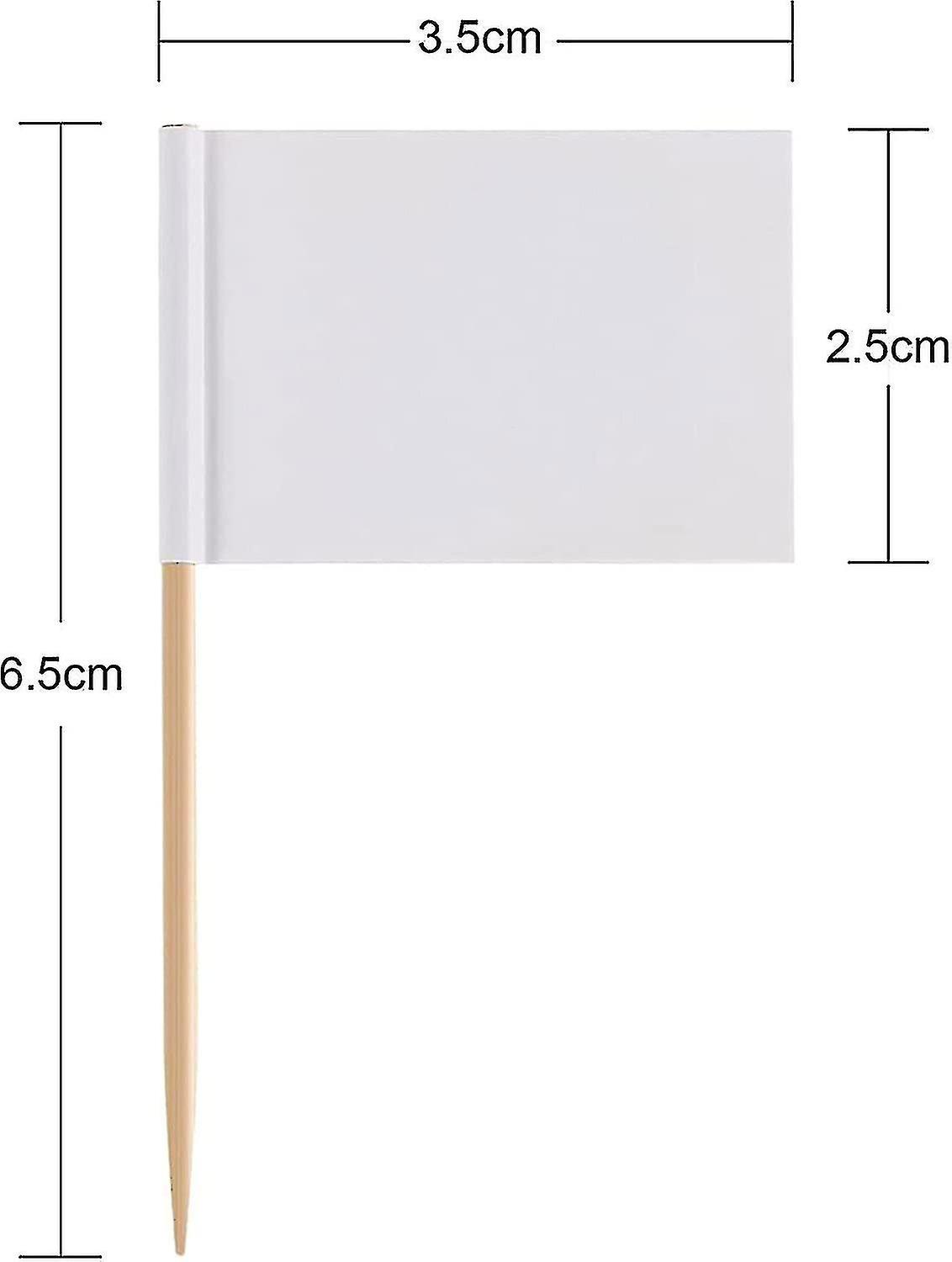 100 Pieces White Blank Toothpick Flags Cheese Markers Food Labels For ...