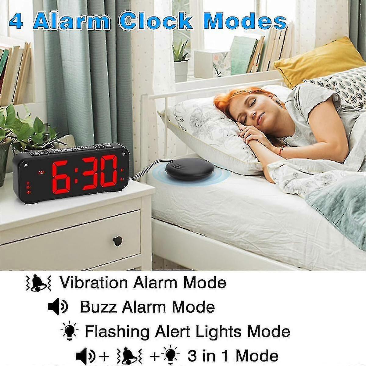 Loud Alarm Clock For Heavy Sleepers Adults,dual Alarm Clock With Bed ...