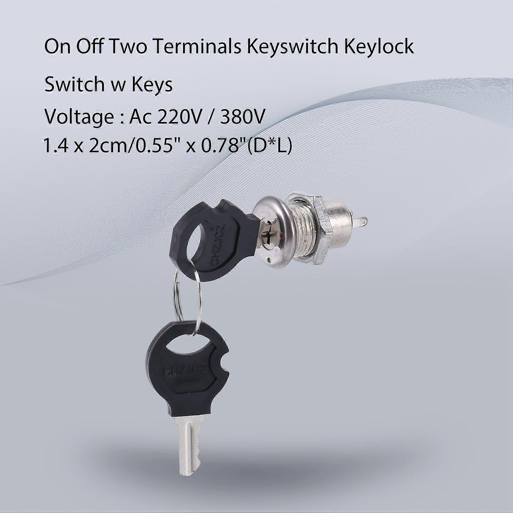 On Off Two Terminals Keyswitch Keylock Switch w Keys | Fruugo UK