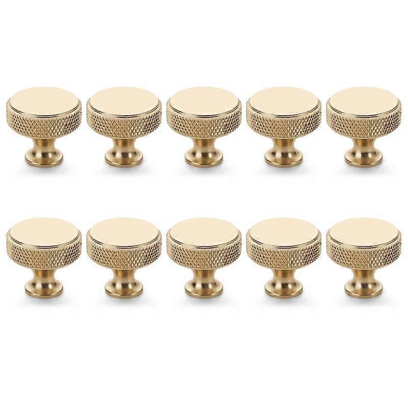 10 Pack Champagne Bronze Knurled Cabinet Knobs Round Kitchen Cabinet Pulls for Drawer Dresser ...