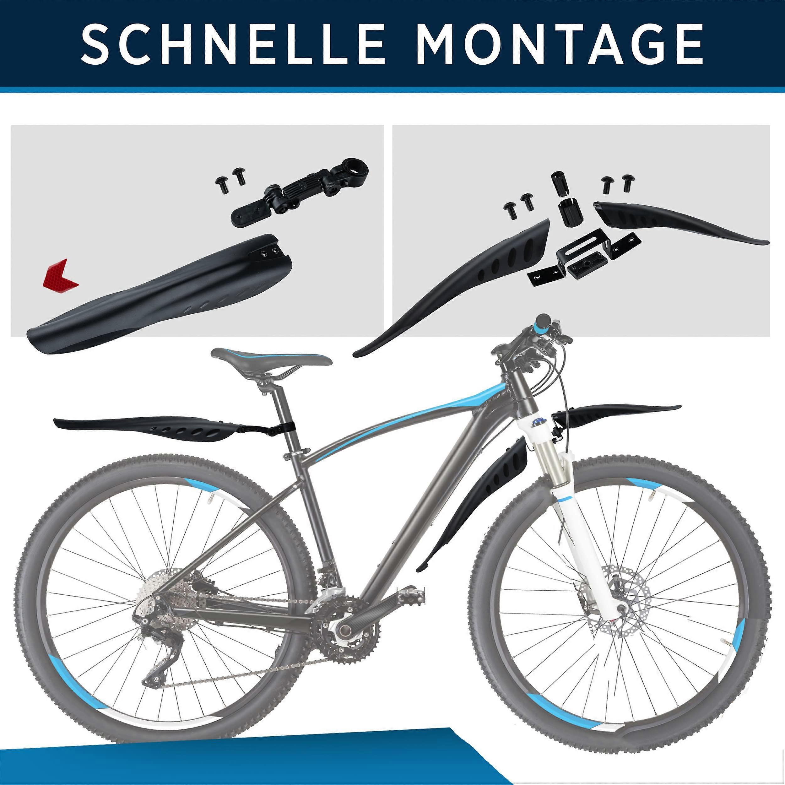 Bicycle Fender Set Adjustable Front Rear Mud Guard Against Dirt Rain ...