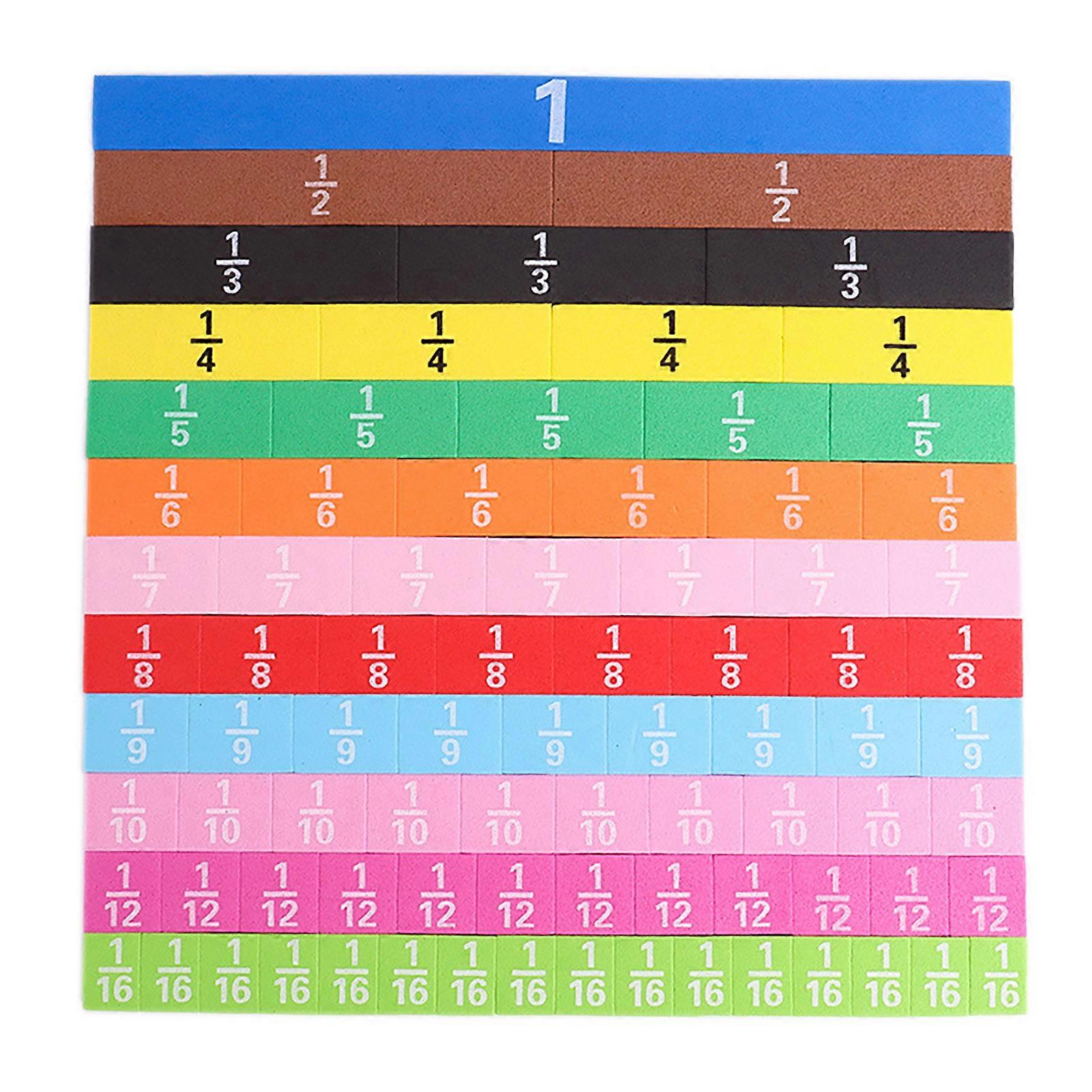 Magnetic Fraction Tiles Math Manipulatives Hands-On Visual Learning ...