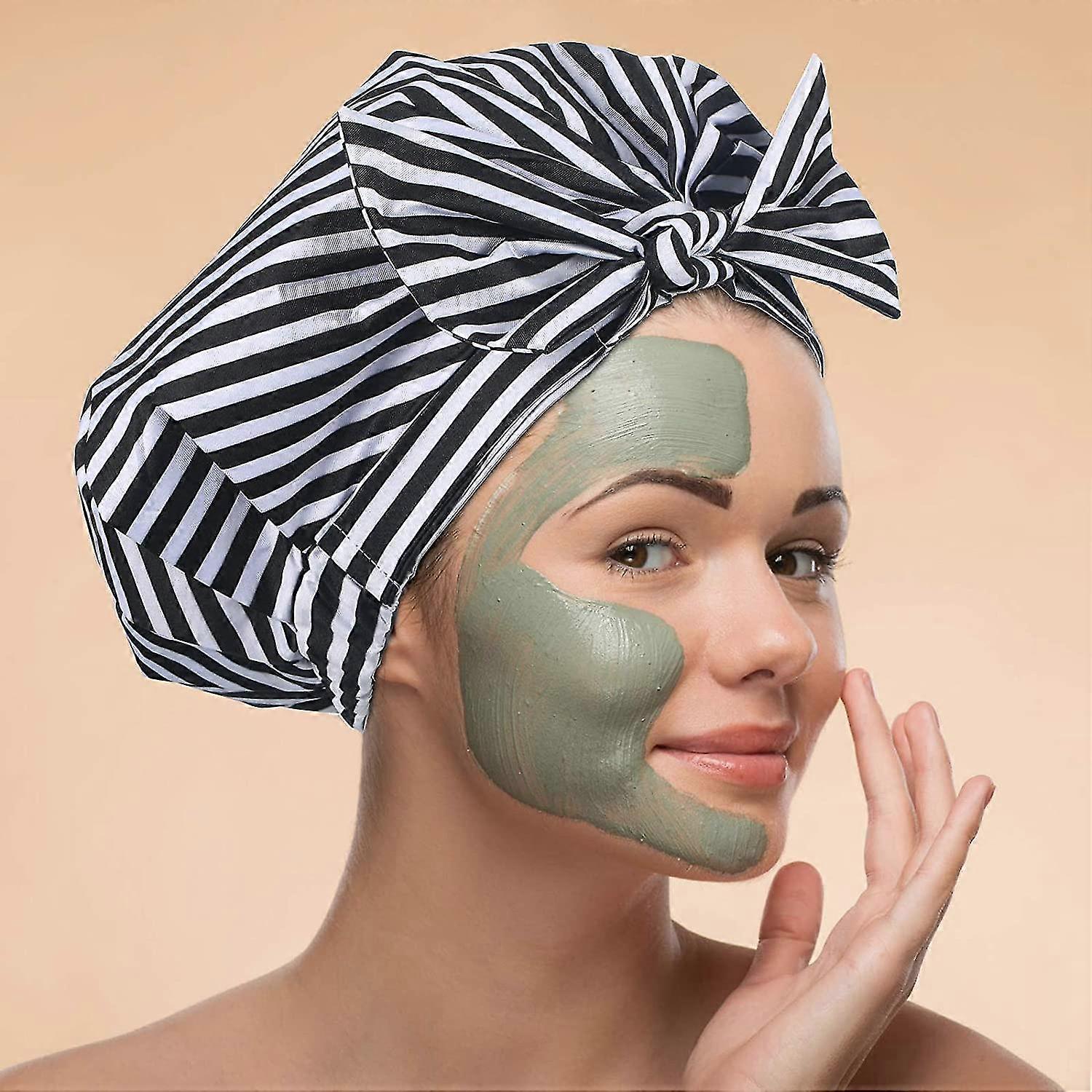 Althee Shower Cap Waterproof Satin Lined Turban Shower Cap Bonnet ...