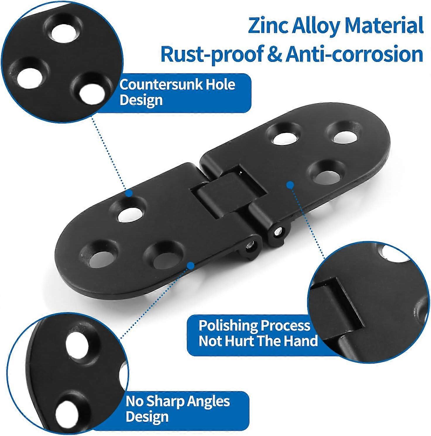 4Pcs Heavy Duty Folding Table Hinges, Black Sewing Machine Flip Top ...