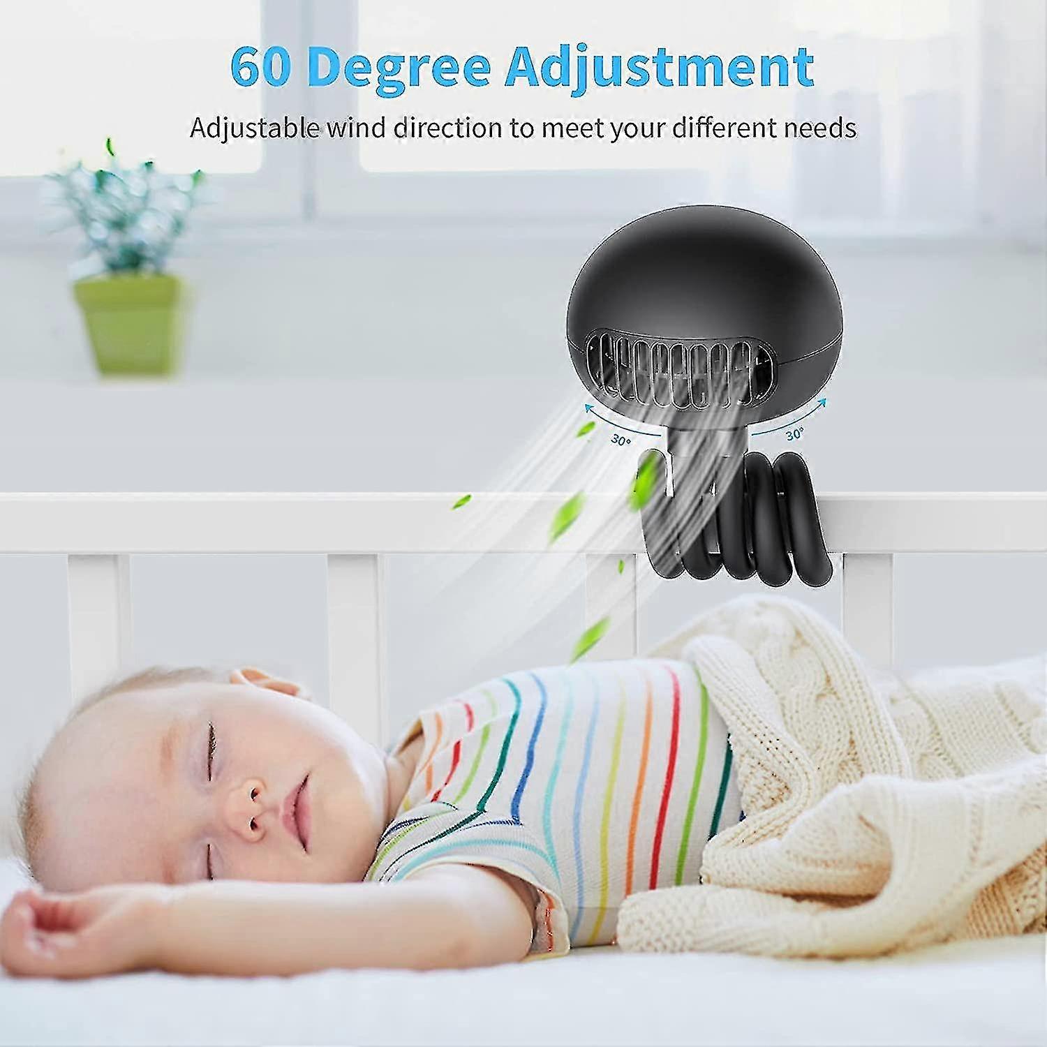 Stroller Fan, 3 Speed Portable Clip On Stroller Fan With Flexible ...