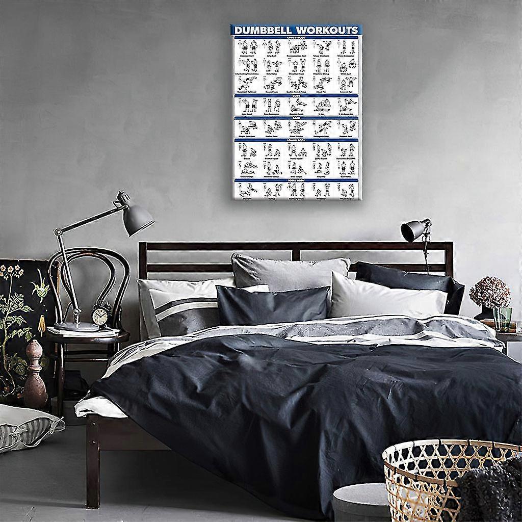 Learning Dumbbell Workout Exercise Poster Laminated Free Weight Body ...