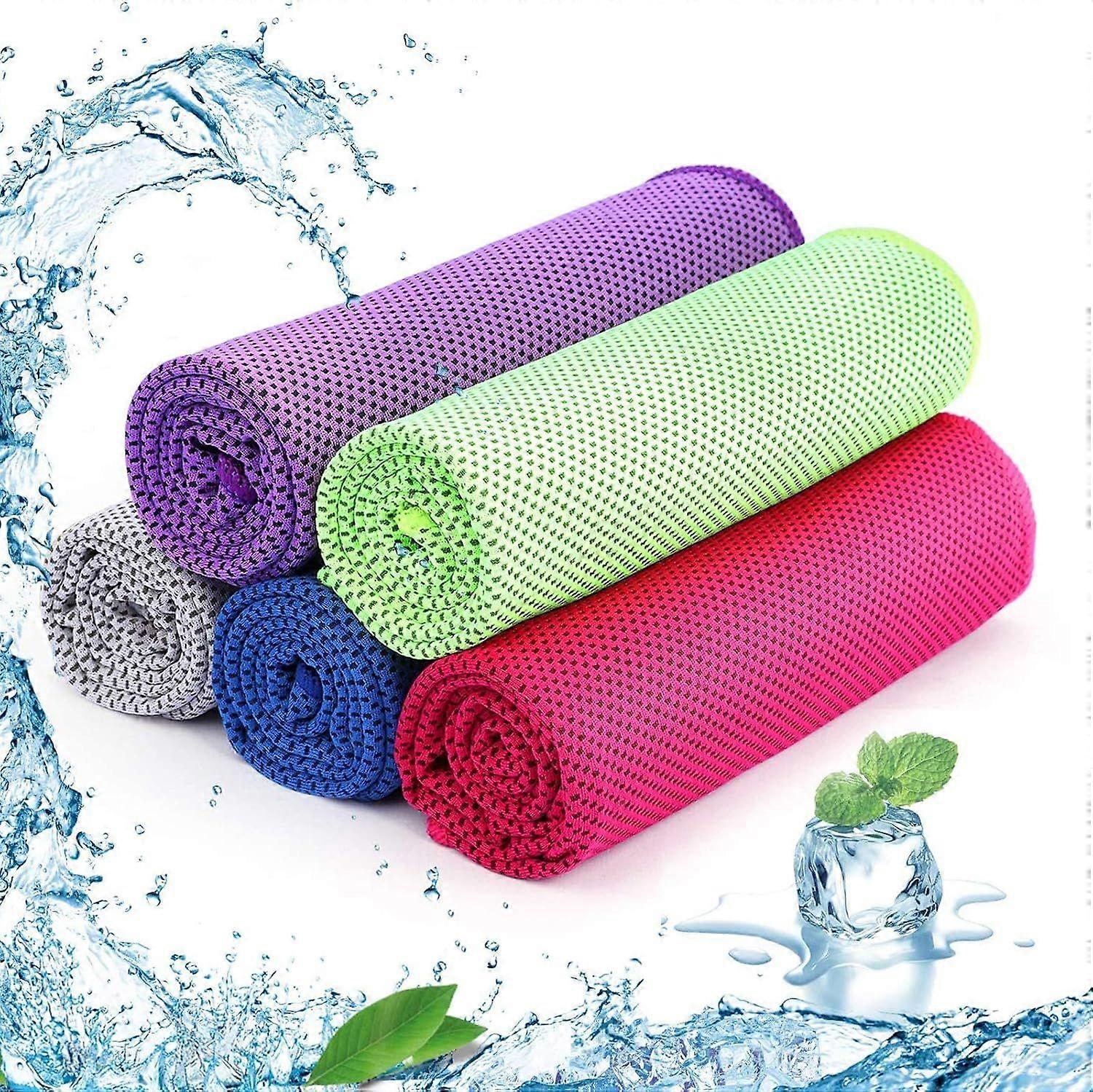 Cooling Towel 4 Pack Instant Relief Microfiber Cool Towels Chilling ...
