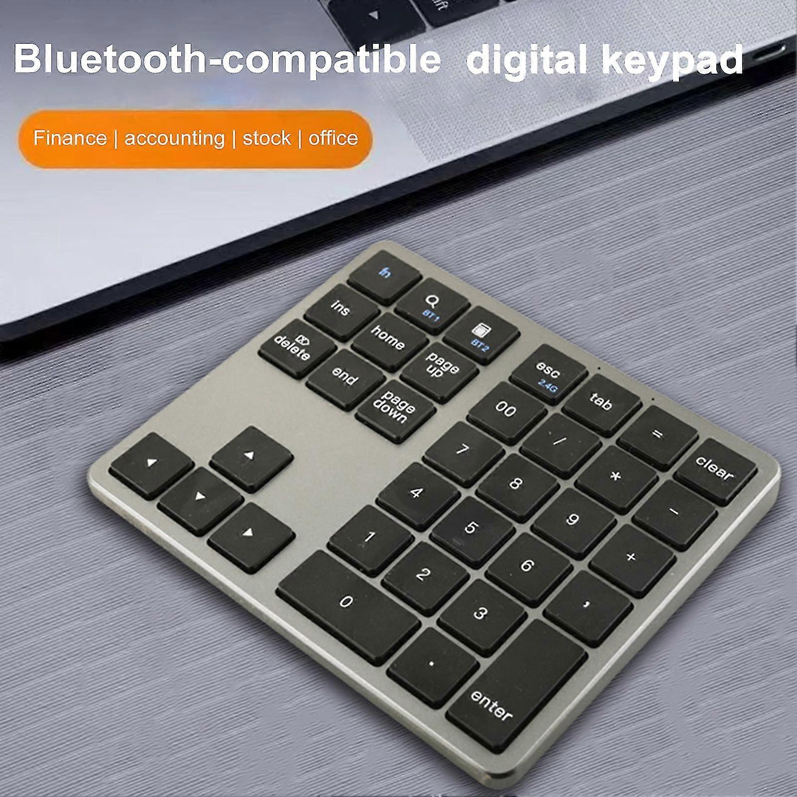 Wireless Bluetooth-compatible Number Pad 35 Keys Silent Number Keypad ...