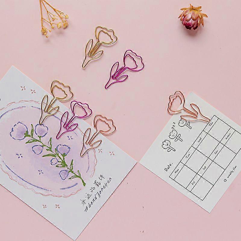 Colorful flower shaped paper clips colorful paper clips office ...