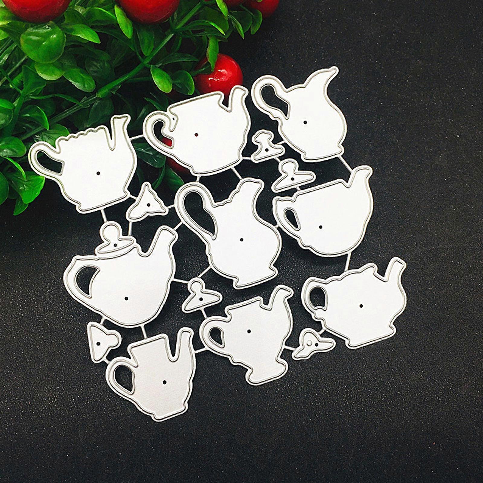 Tea Pot Metal Cutting Dies DIY Stamps Crafts Template Mold Stencils for ...