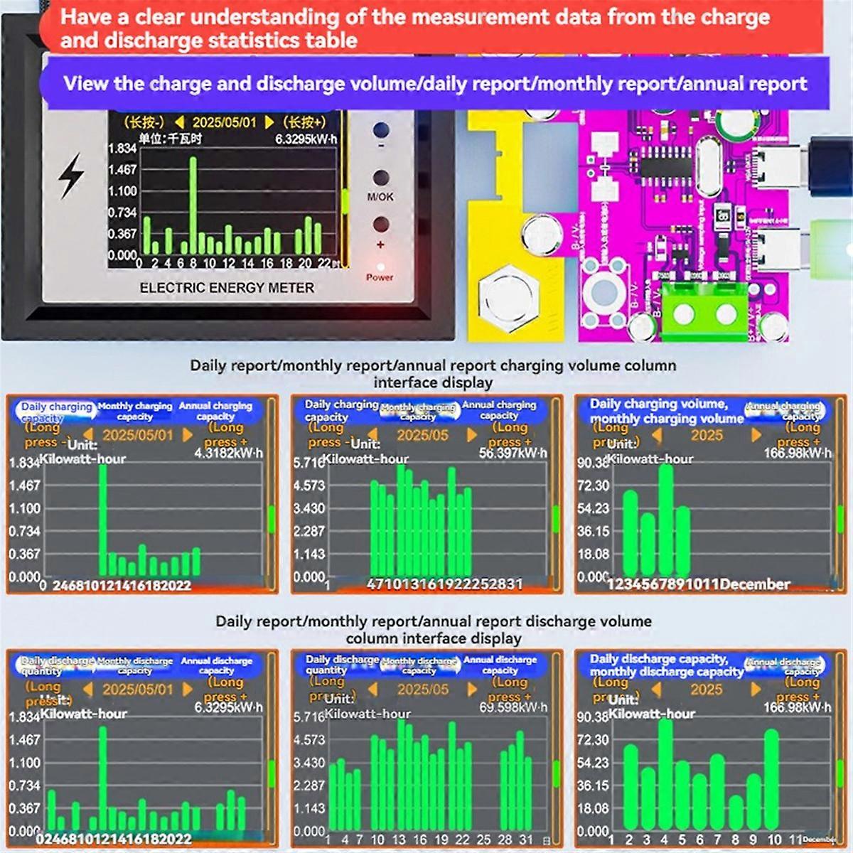 Battery Capacity Tester WiFi Coulomb Meter 500A Volt-Ammeter Power ...