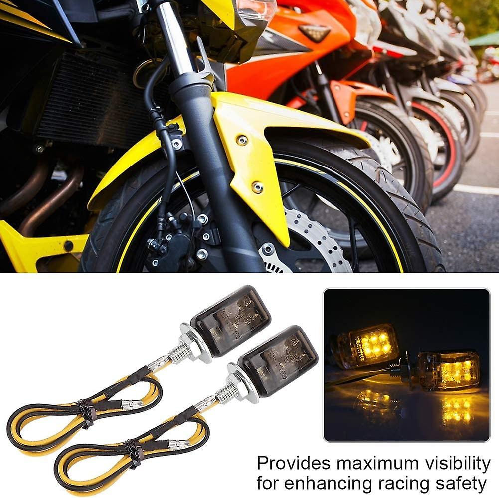 4 Pcs Universal Motorcycle Mini LED Turn Signal Lights Auto Accessory ...
