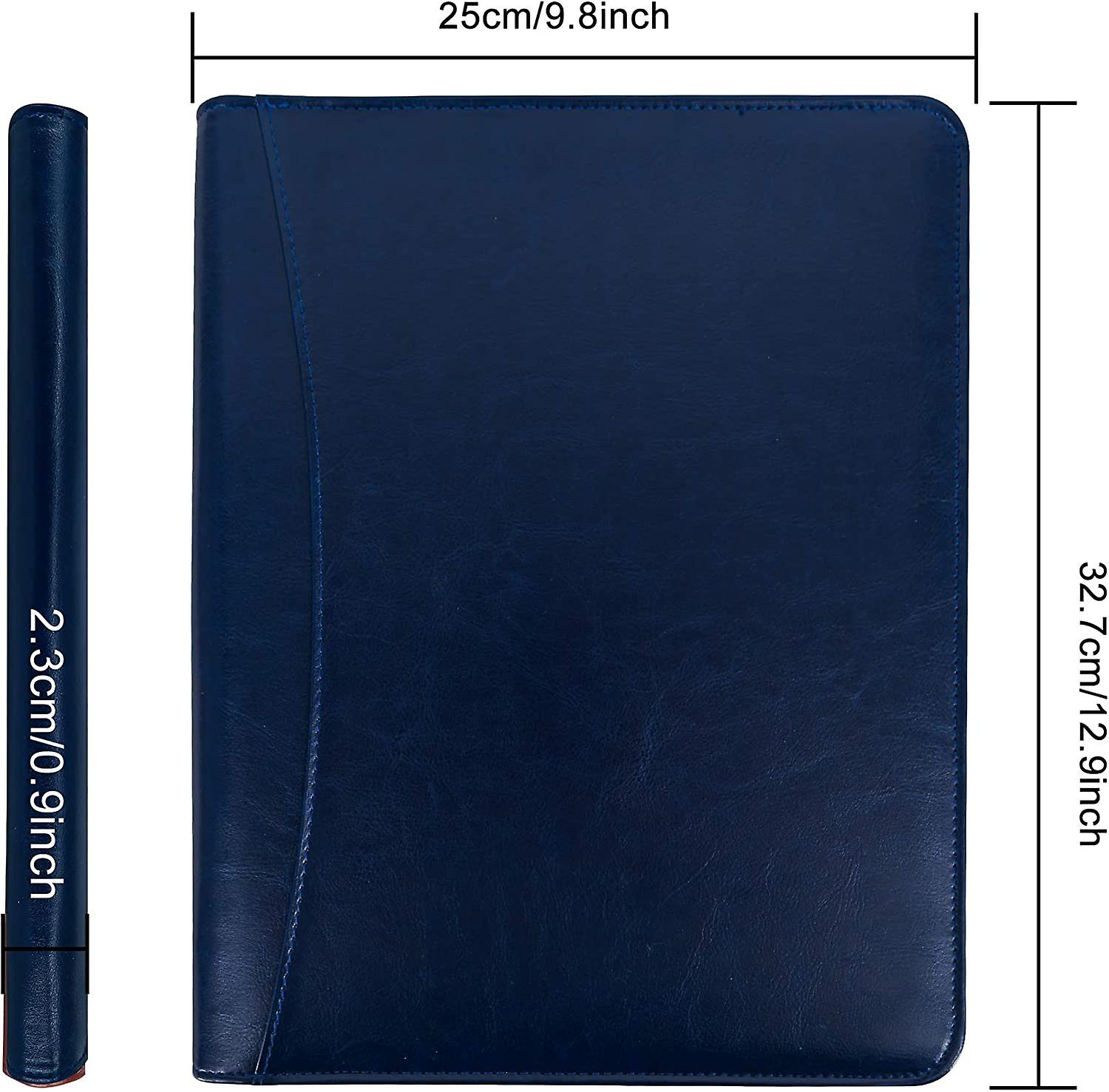 Business Zippered Portfolio Padfolio PU Leather Folder Interview Resume ...