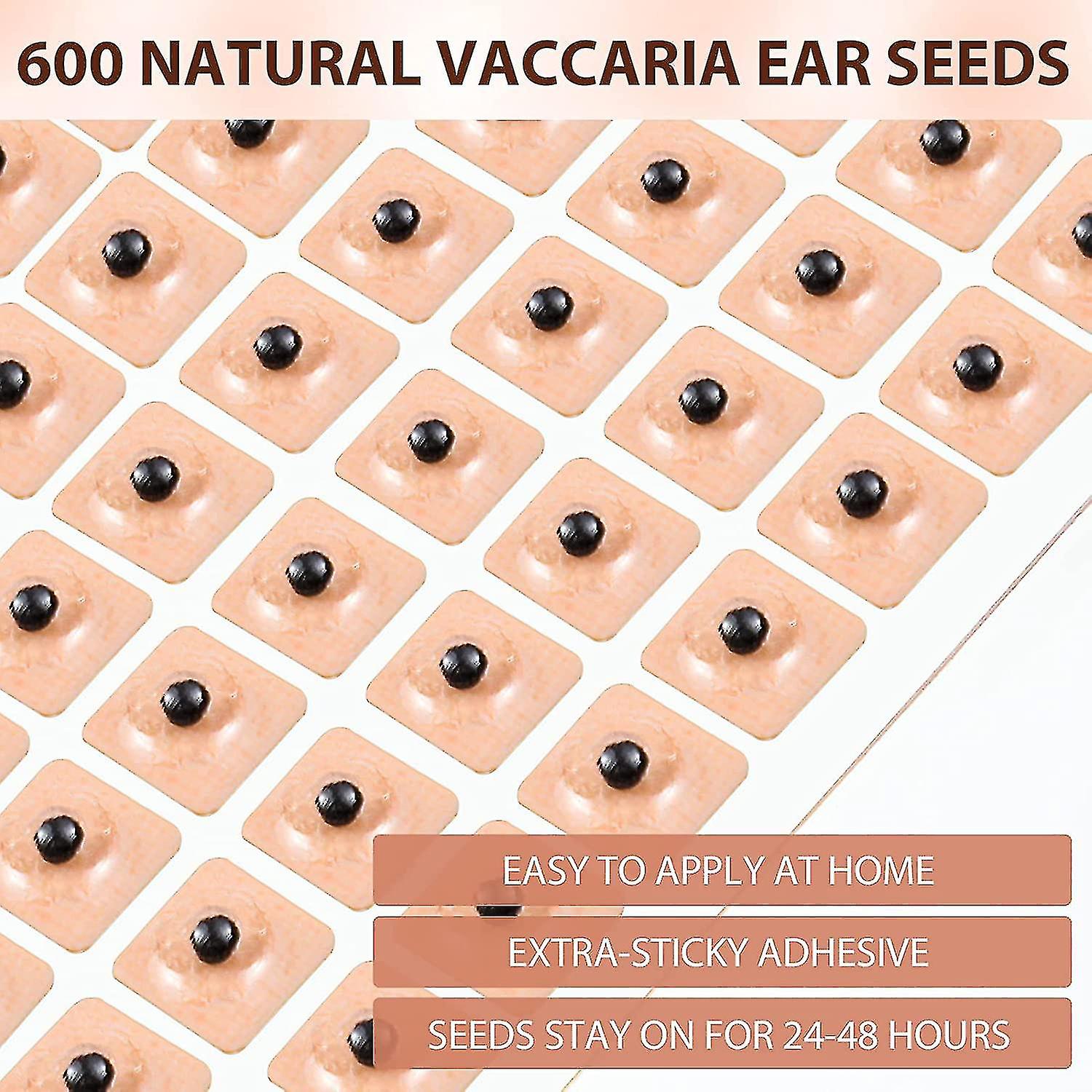 600 Counts Acupuncture Vaccaria Ear Seeds Disposable Ear Press Seeds ...