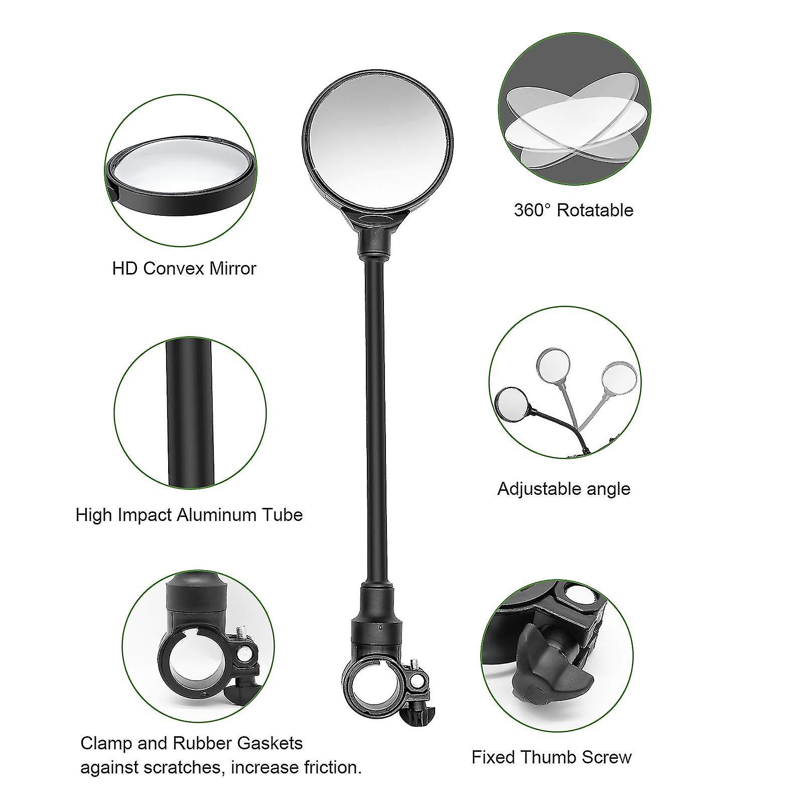 Bicycle Mirror For Handlebars - 2 Pieces Bicycle Wide-angle Rear-view ...