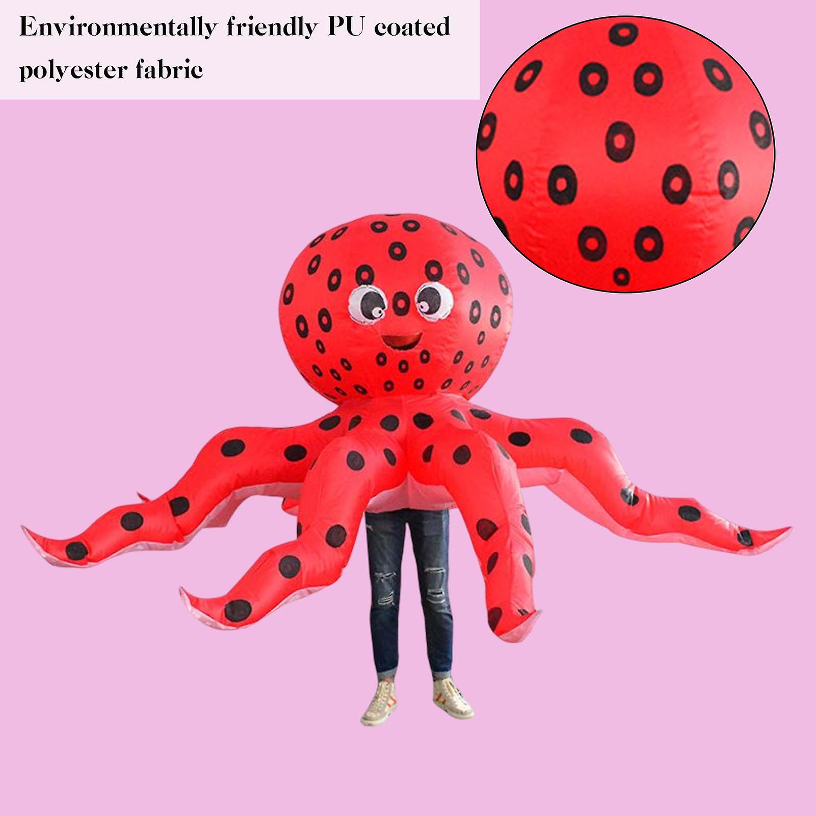 Funny Red Octopus Inflatable Cosplay Clothing Lightweight Comfortable ...