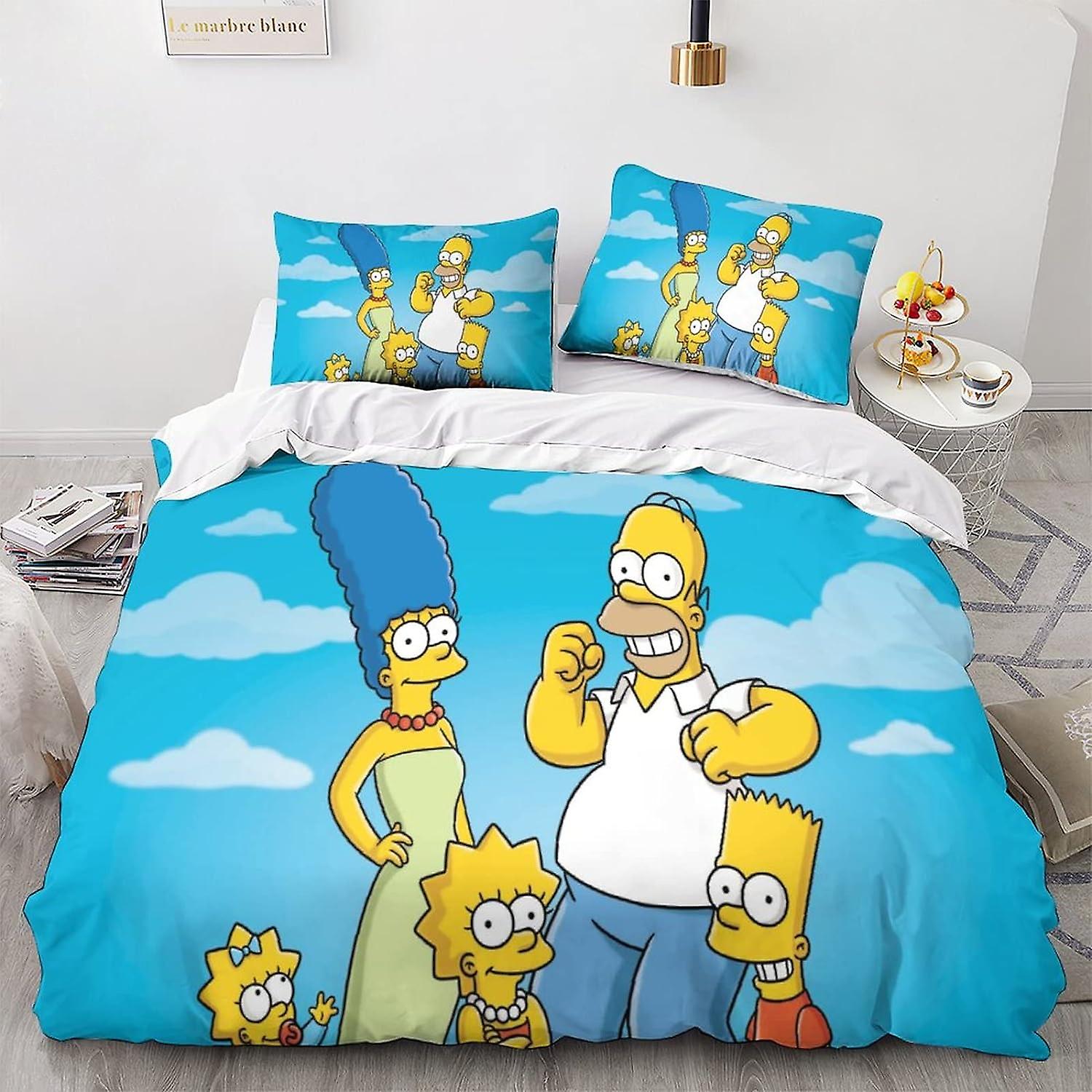 ZELLART The Simpsons Quilt Cover Bedding Set 3D Duvet Cover for Kids ...