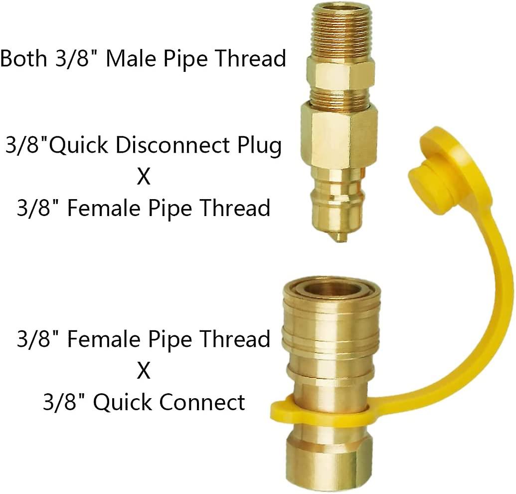 Propane Quick Connect Fittings Brass 3/8 Inch Natural Propane Gas Grill ...