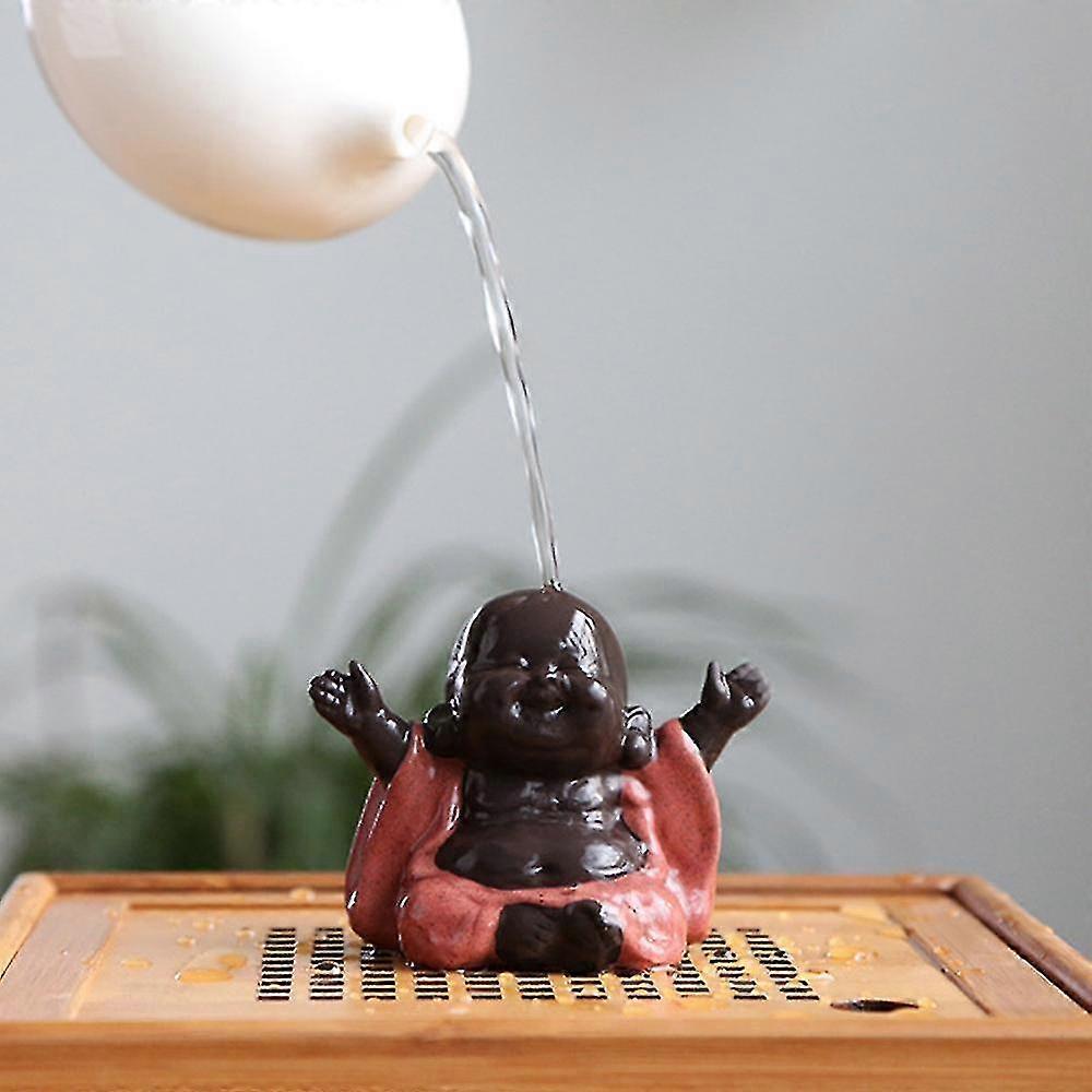 Laughing Buddha Statue Little Monk Figurine Home Office Ornaments ...