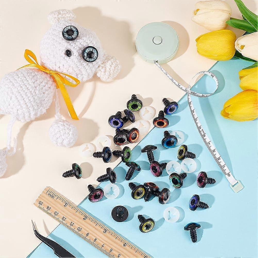 40 Sets (20 Pairs) Safety Eye 18mm Dragon Eye 10 Colors Craft Eyes ...