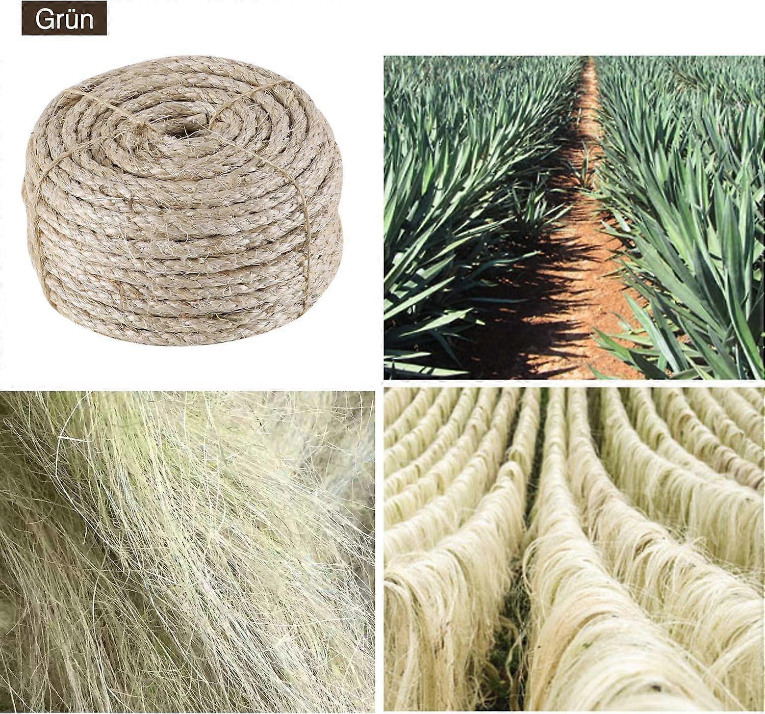 LINJOU Sisal Rope Cat Tree Rope, 6mm x 50 m Replacement Rope Jute Rope ...