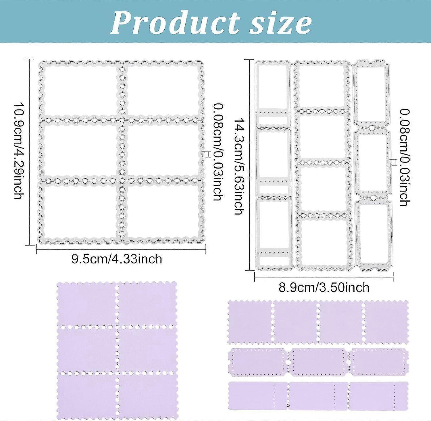 Stamp Frame Pattern Cutting Dies Postage Stamp Wave Edge Embossing ...