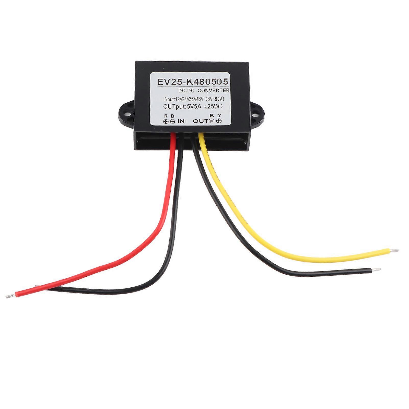 DC-DC 12V/24V/36V/48V to 5V 5A Buck Converter Step Down Power Supply ...