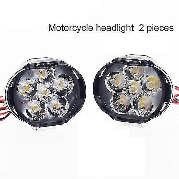 2pcs 6 Led Motorcycle Light Headlight Assembly 10w 1000lm Universal ...
