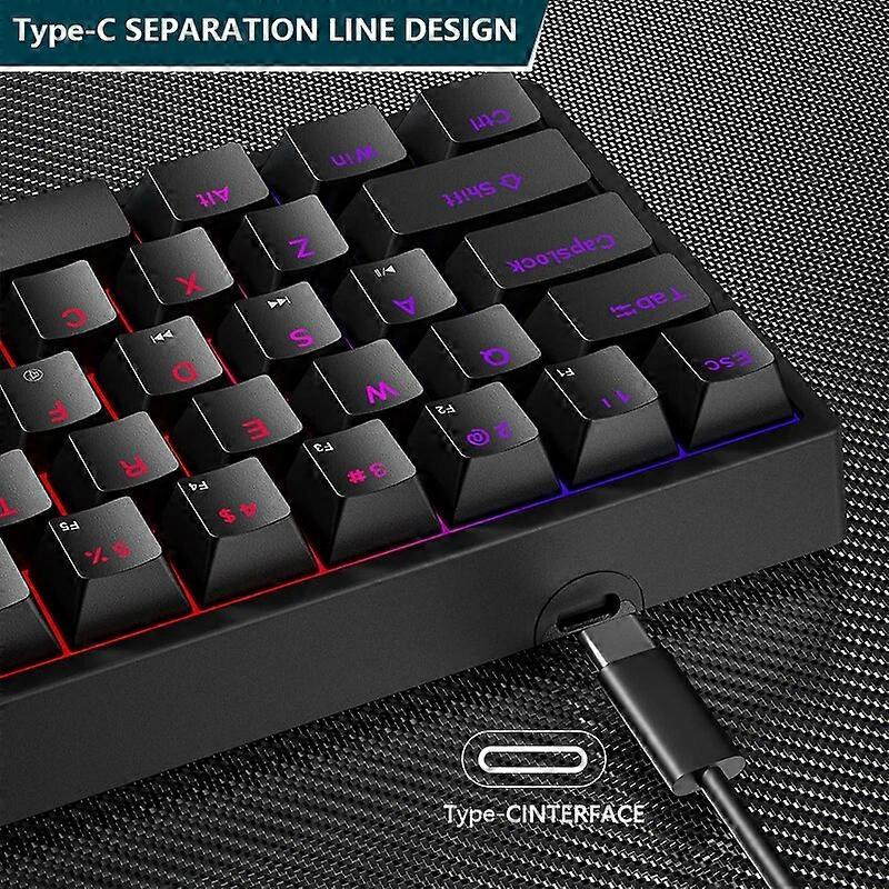 K620 Mini Gaming Mechanical Keyboard 61 Keys RGB Hotswap Type-C Wired ...