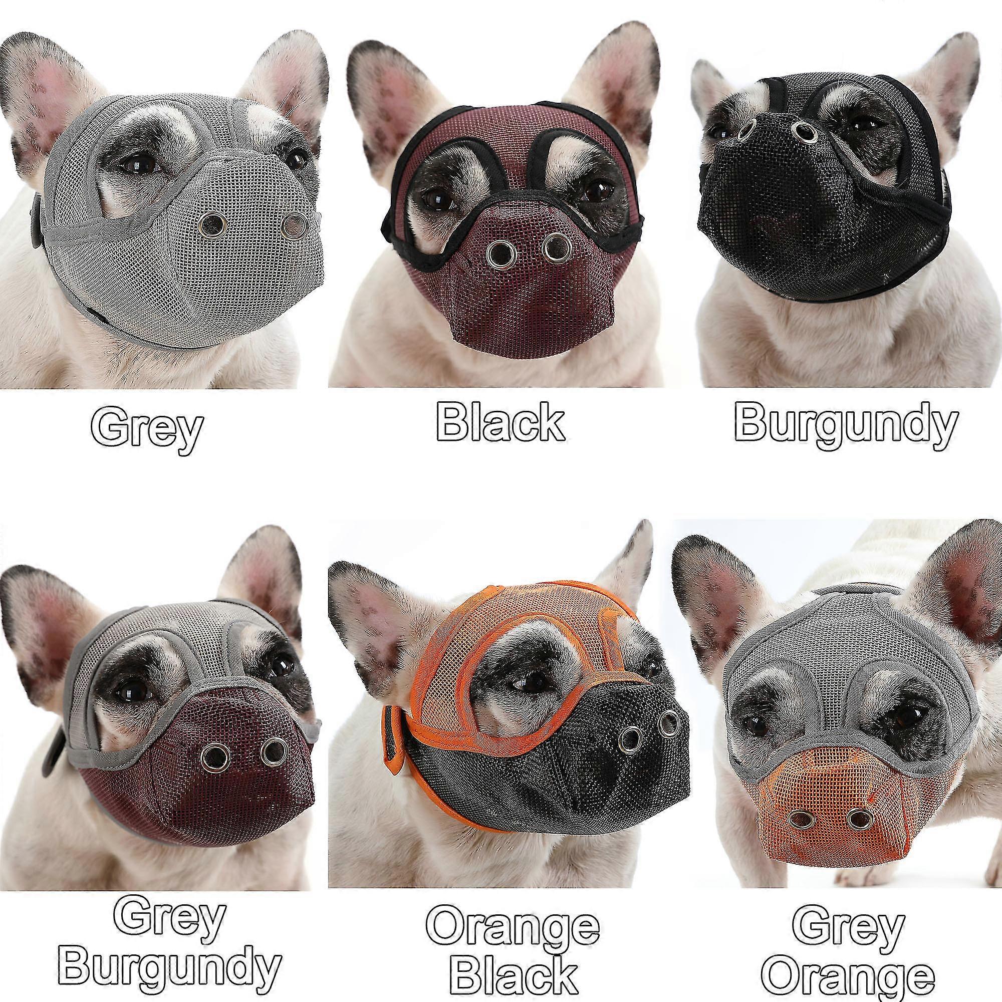 Short Snout Dog Muzzles,bulldog Muzzle Adjustable Breathable Mesh Dog ...