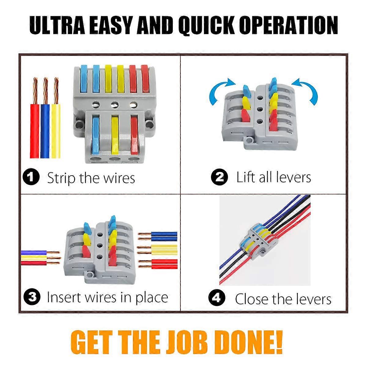 Electrical Connector, CTRICALVER 6 Pcs Electrical Terminal Block, with ...