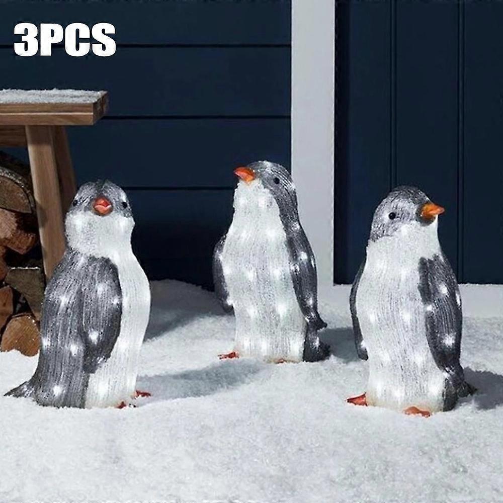 Penguin Acrylic/Metal LED Light Up Decoration Indoor/ Outdoor | Fruugo UK