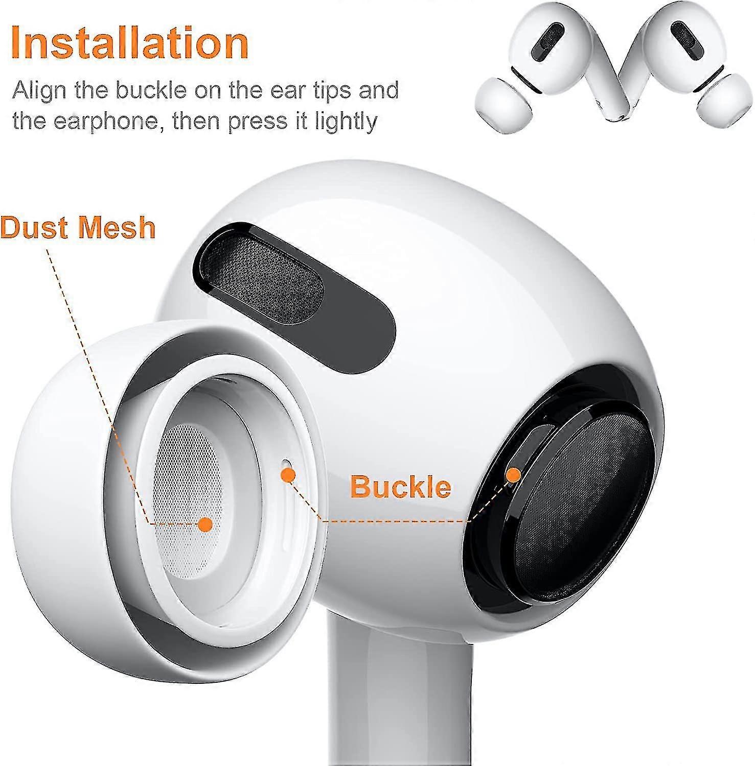 12 Pieces Replacement Ear Tips For Airpods Pro Silicon Ear Buds Tips ...