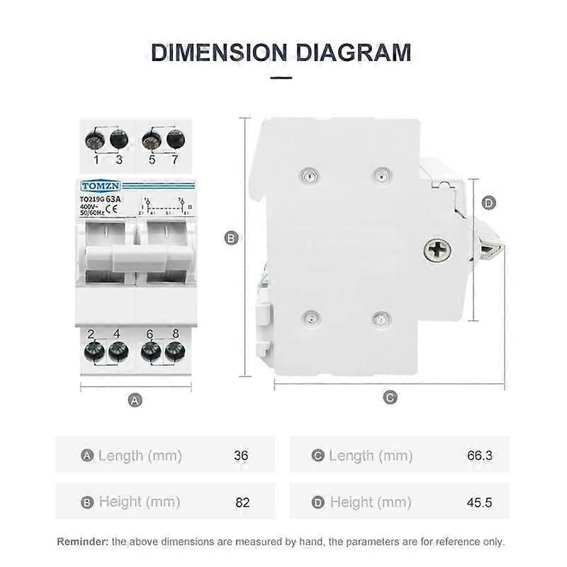 TO219G 2P 63A Dual Power Manual Transfer Isolating Switch Interlock ...
