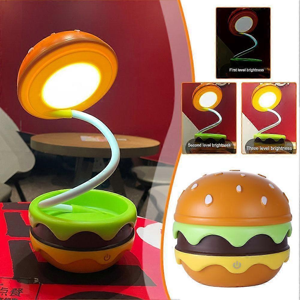 Hamburger Table Lamp Kids Lamp Ornament Creative Dimmable Rechargeable ...