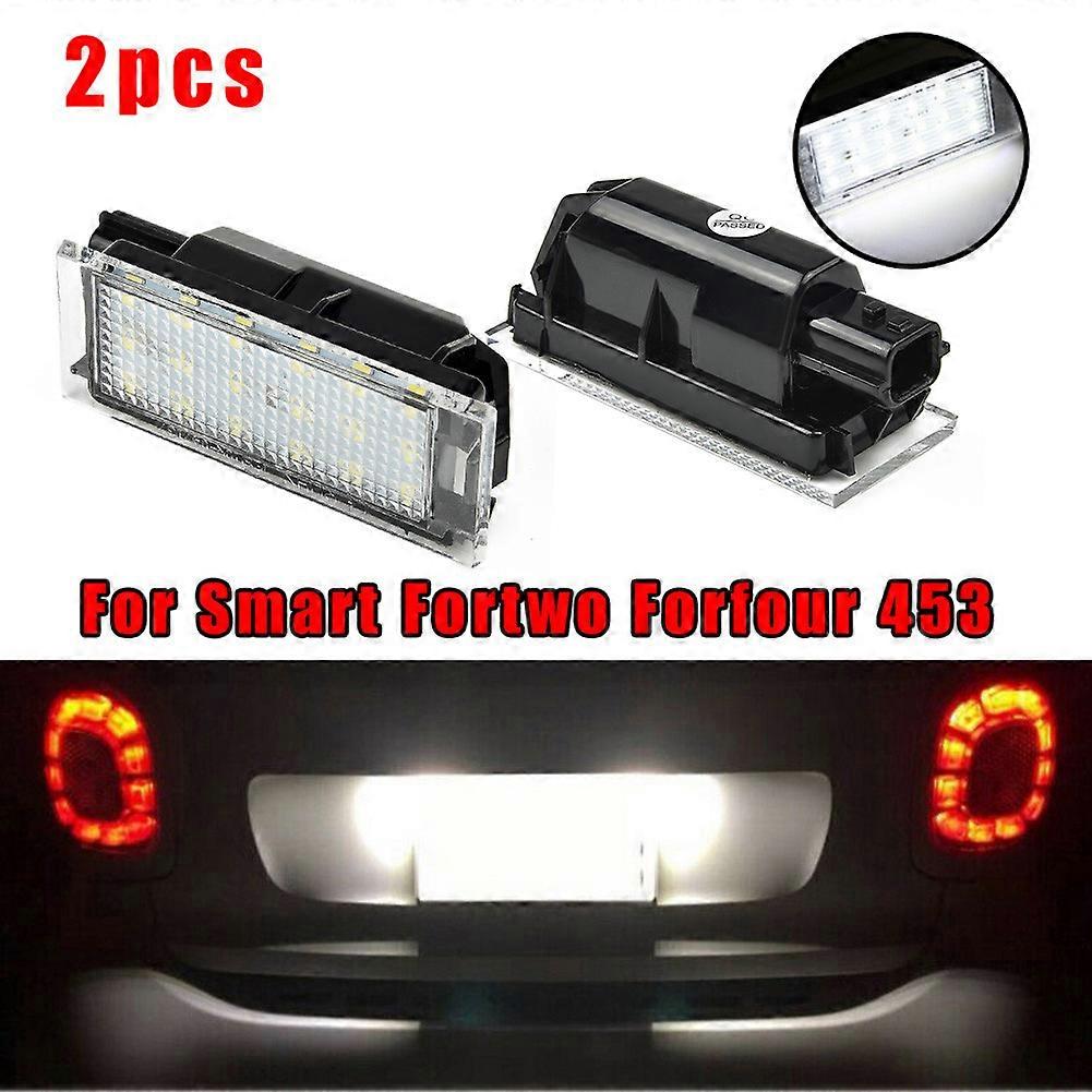 18 LEDs License Plate Car Light 2pcs 415 453 For Smart Fortwo Forfour ...