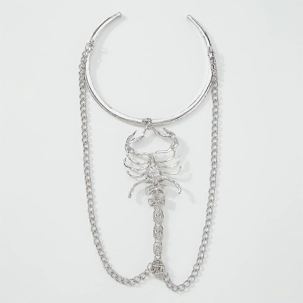 Silver Scorpion Arm Tassels Chain Upper Cuff Armband Armlet Bracelet ...