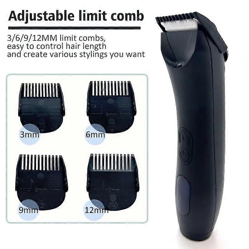 Electric Groin & Balls Shaver Body Hair Trimmer for Men with LED Light ...