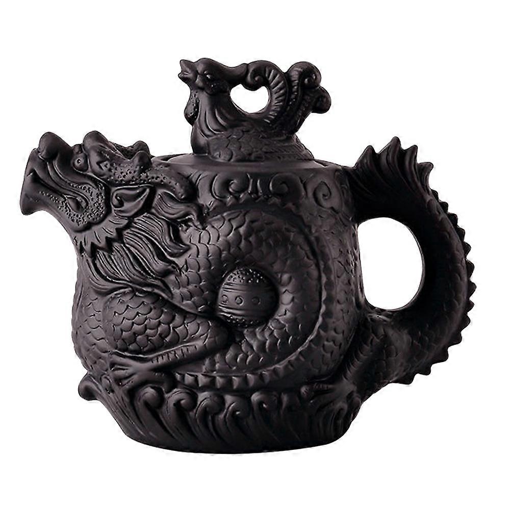 Clay Teapot Traditional Dragon Phoenix Teapot Large Capacity Tea Kettle ...