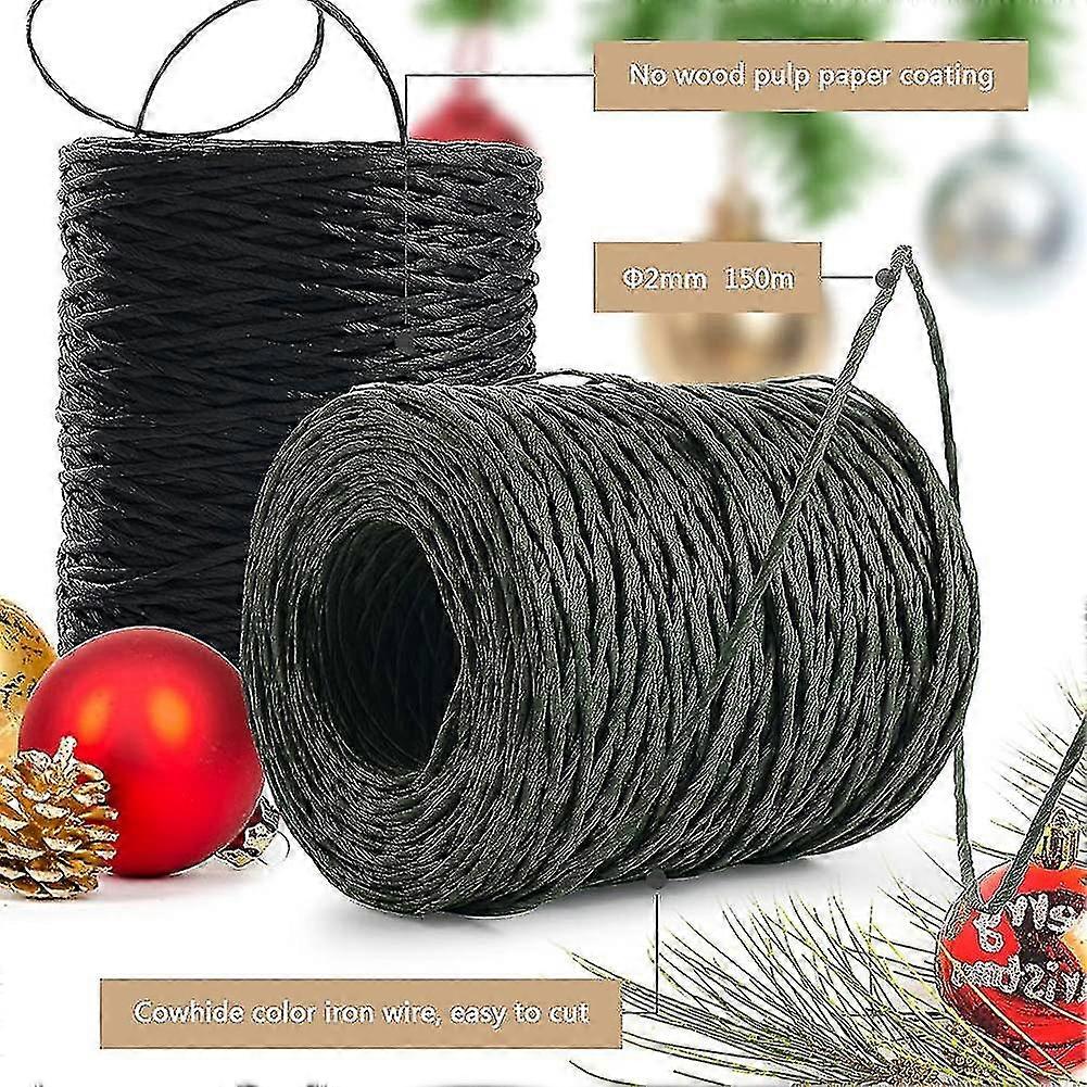2 X 150m Paper Cord, Paper Thread, Natural Iron Wire Paper Cord, Iron ...