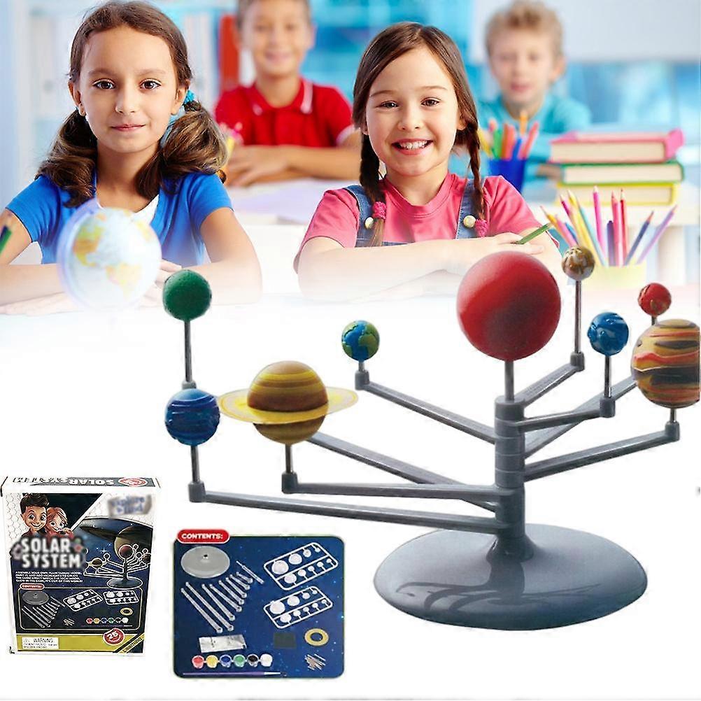 DIY Solar System 9 Major Planets Toy with Paint and Brush Nine Planets Experiment Project Model ...