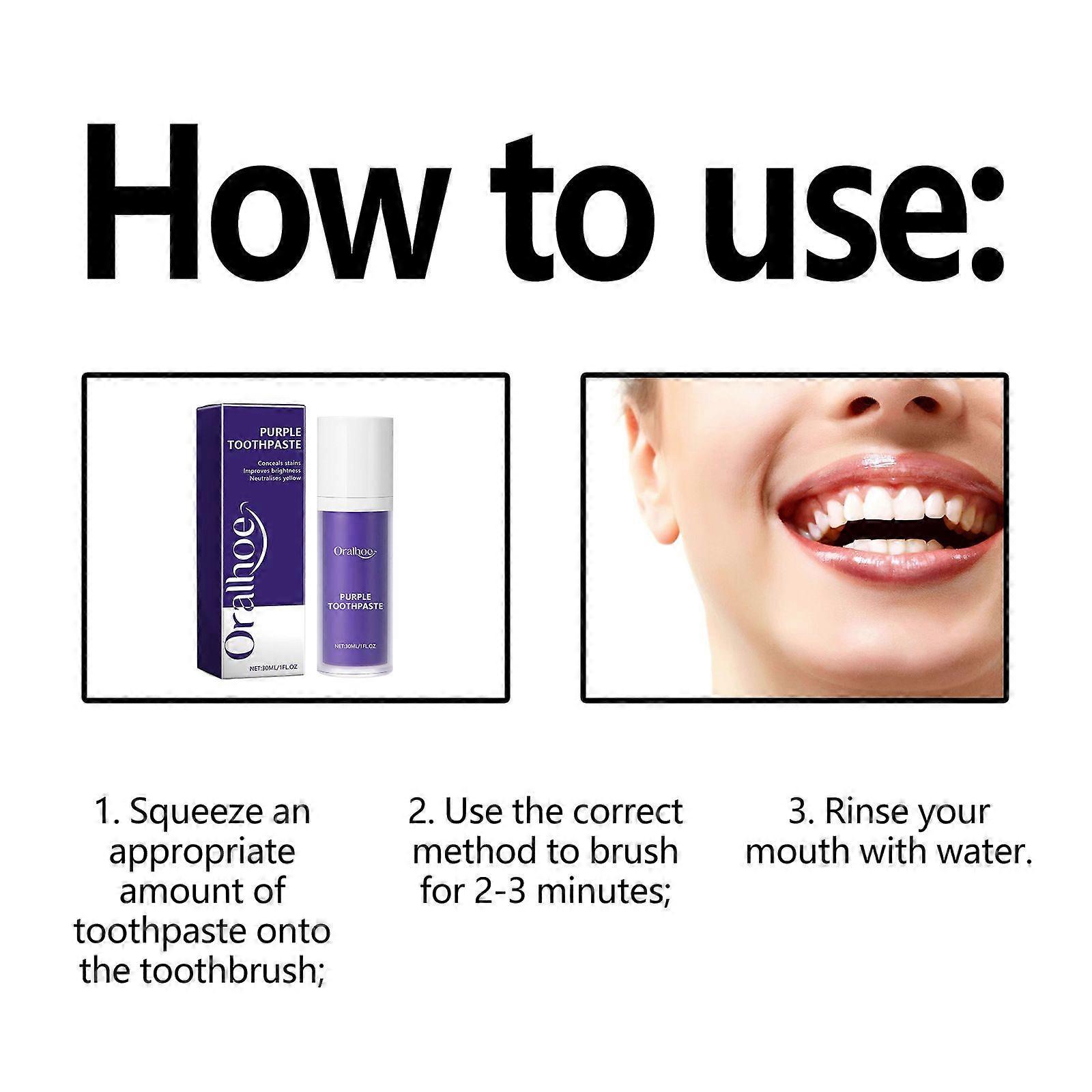 Purple Toothpaste, Deep Cleaning Tartar Stains Odor Fresh Breath ...